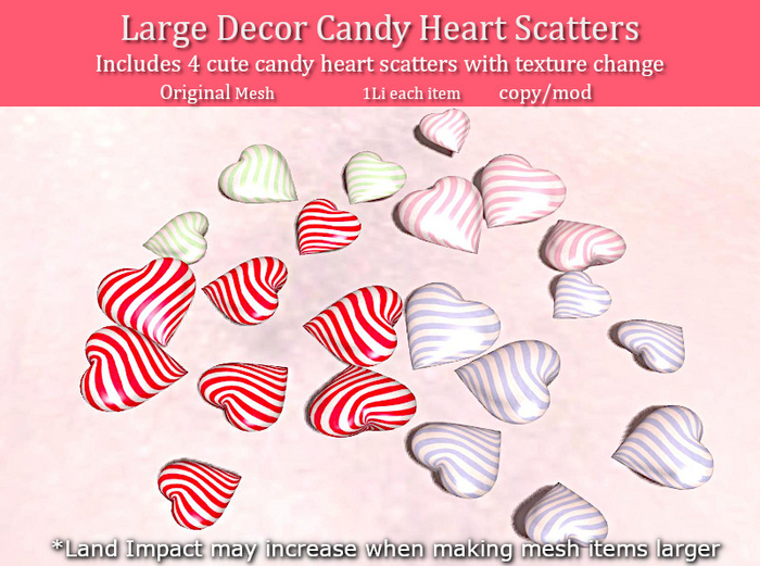 Second Life Marketplace - LOVE SUPERSTORE - CANDY HEART SCATTER PACK